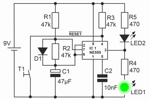 NE555 Schaltungen » Aufbau und Funktionsweise des Timers erklärt